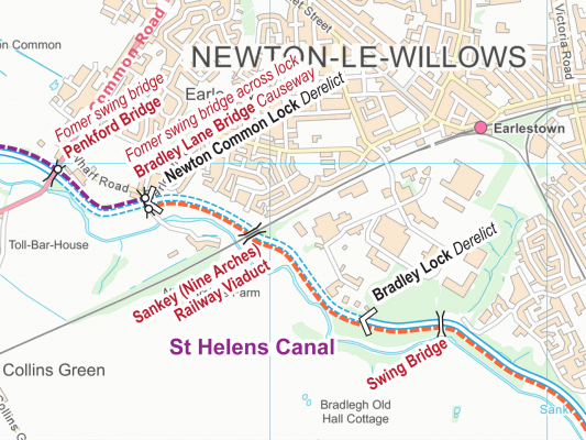 St Helens Canal Maps - Waterway Routes