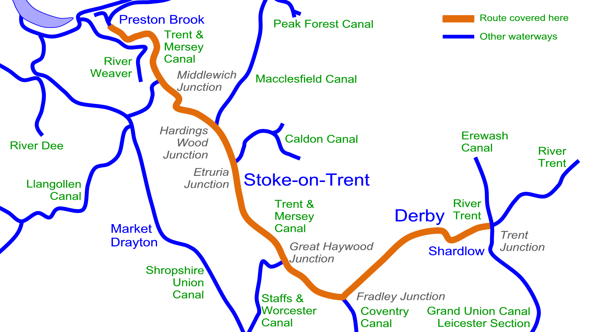 Trent Mersey Canal Map Waterway Routes