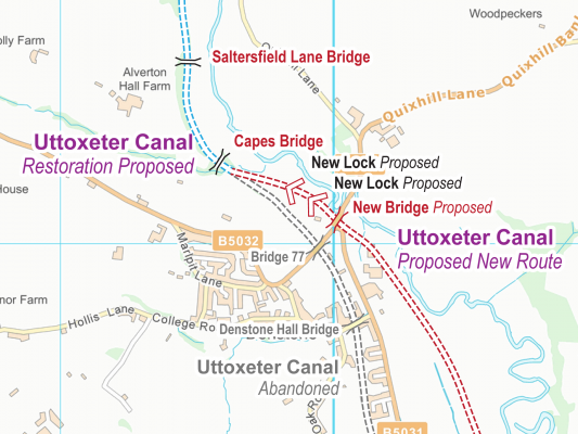Uttoxeter Canal Maps - Waterway Routes