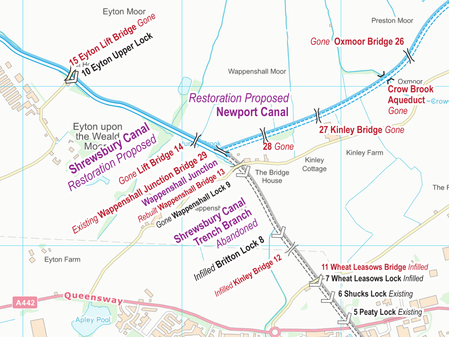 Shrewsbury and Newport Canals Maps – FREE – Waterway Routes