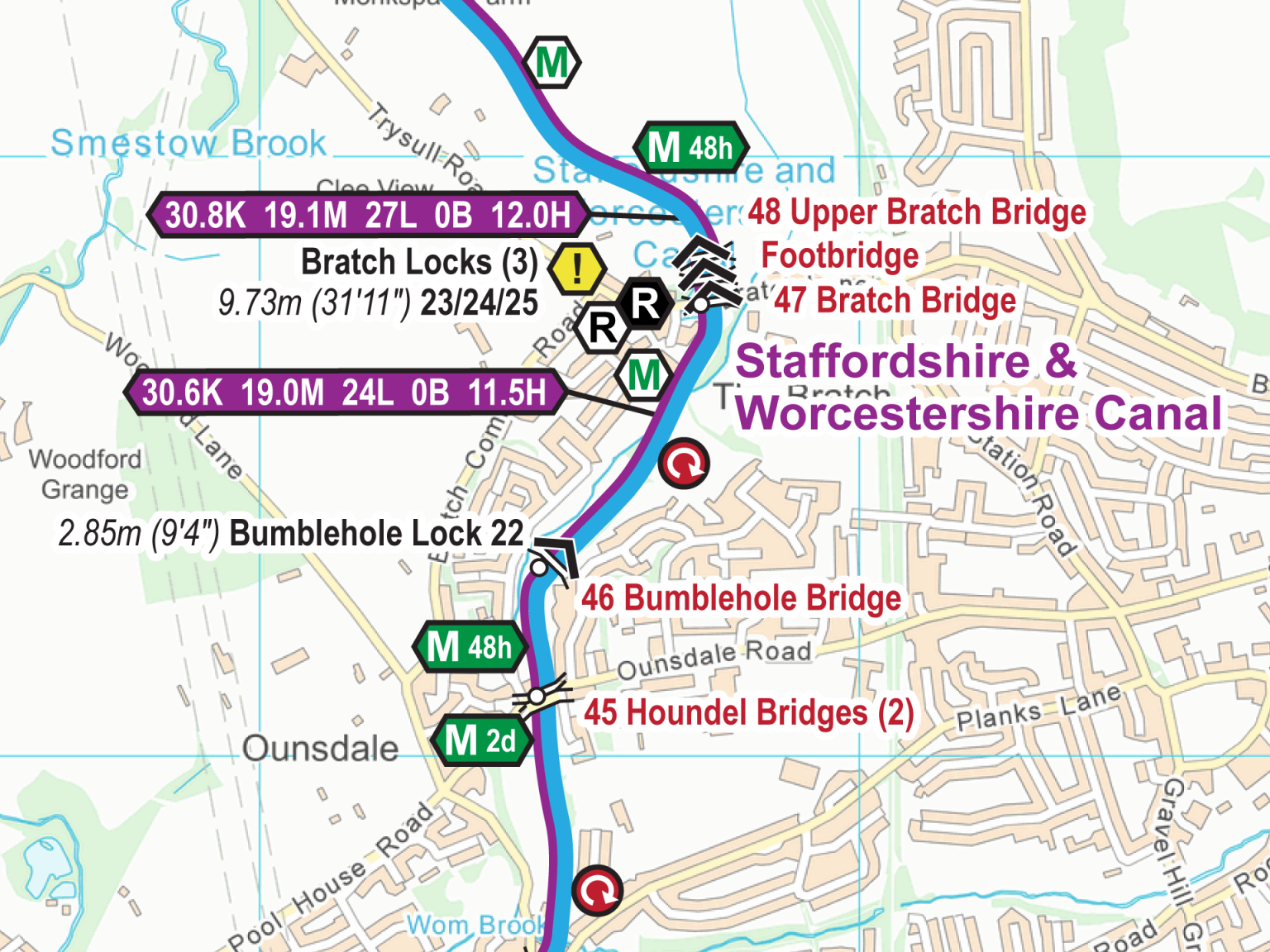Staffs & Worcester Canal Maps – Waterway Routes