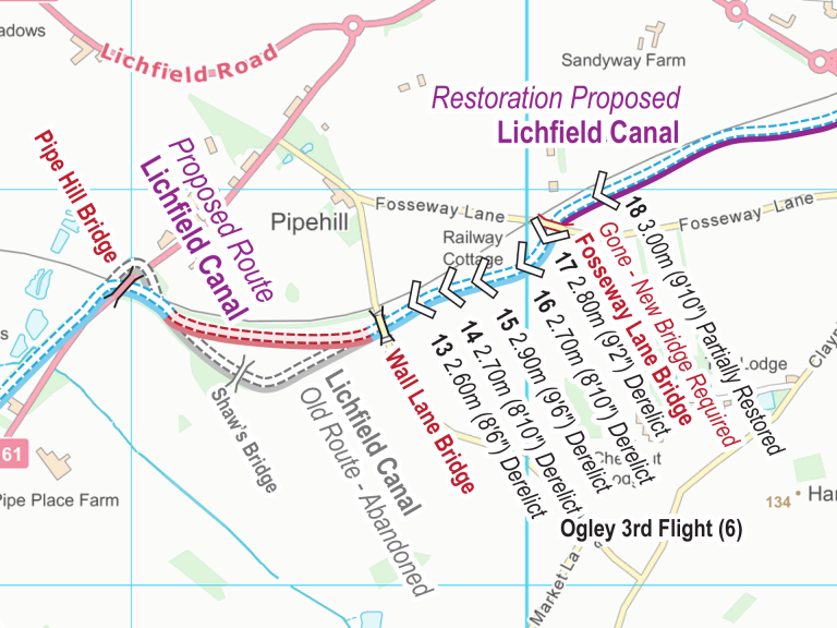 Lichfield Canal (Restoration) Maps - FREE - Waterway Routes