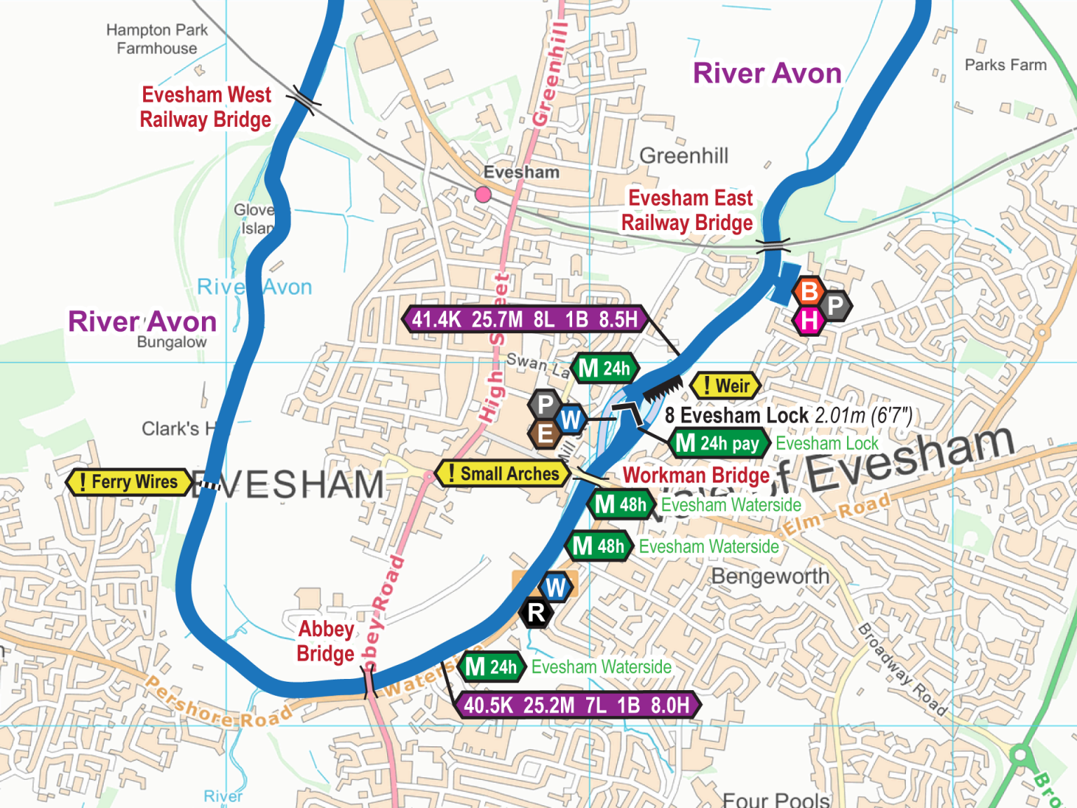 River Avon (Stratford) Maps – Waterway Routes