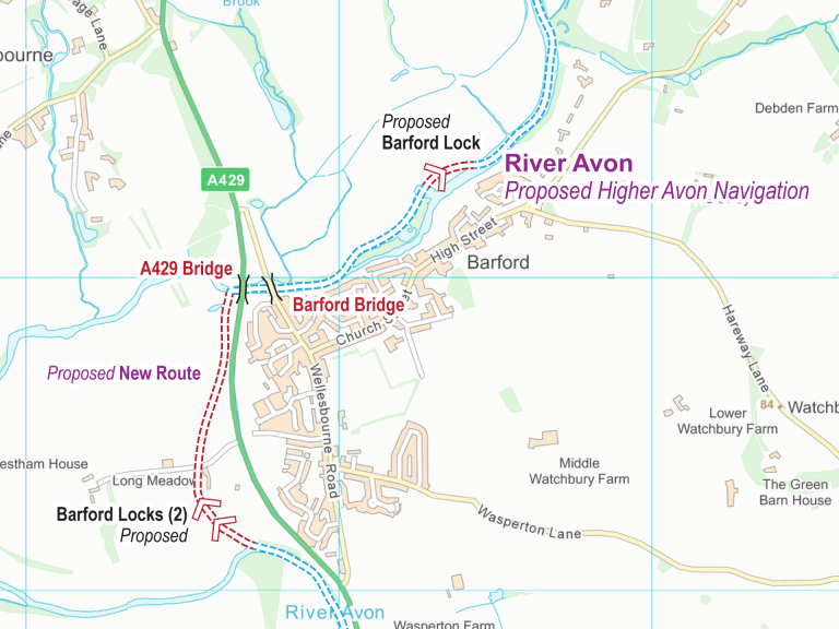 River Avon (Proposed Higher Avon) Maps - Waterway Routes
