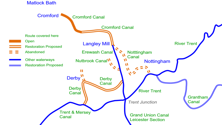 Cromford, Derby, Nottingham and Nutbrook Canals (Restoration) Maps ...