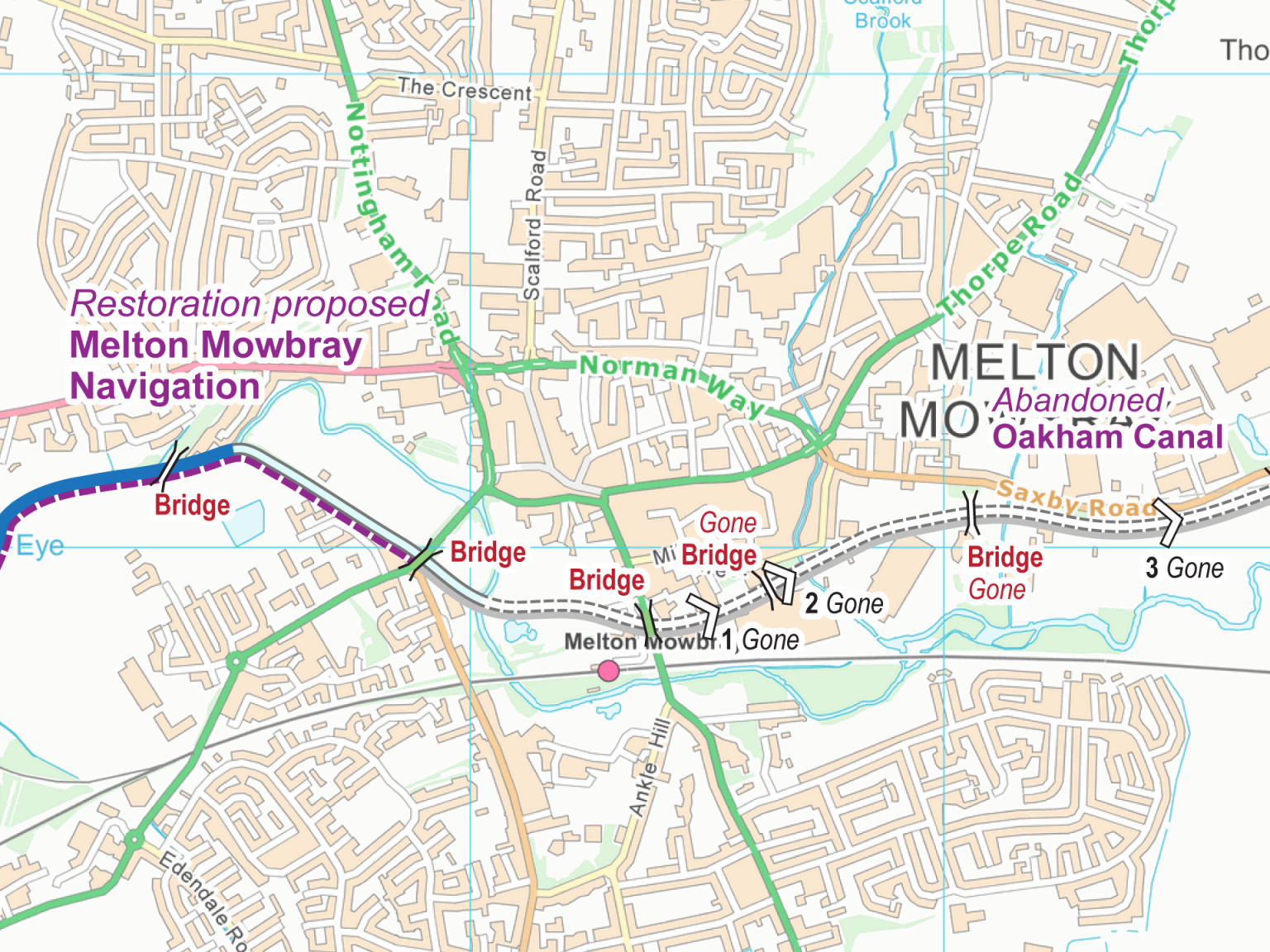 Melton Mowbray Navigation and Oakham Canal (Restoration) Maps - FREE ...