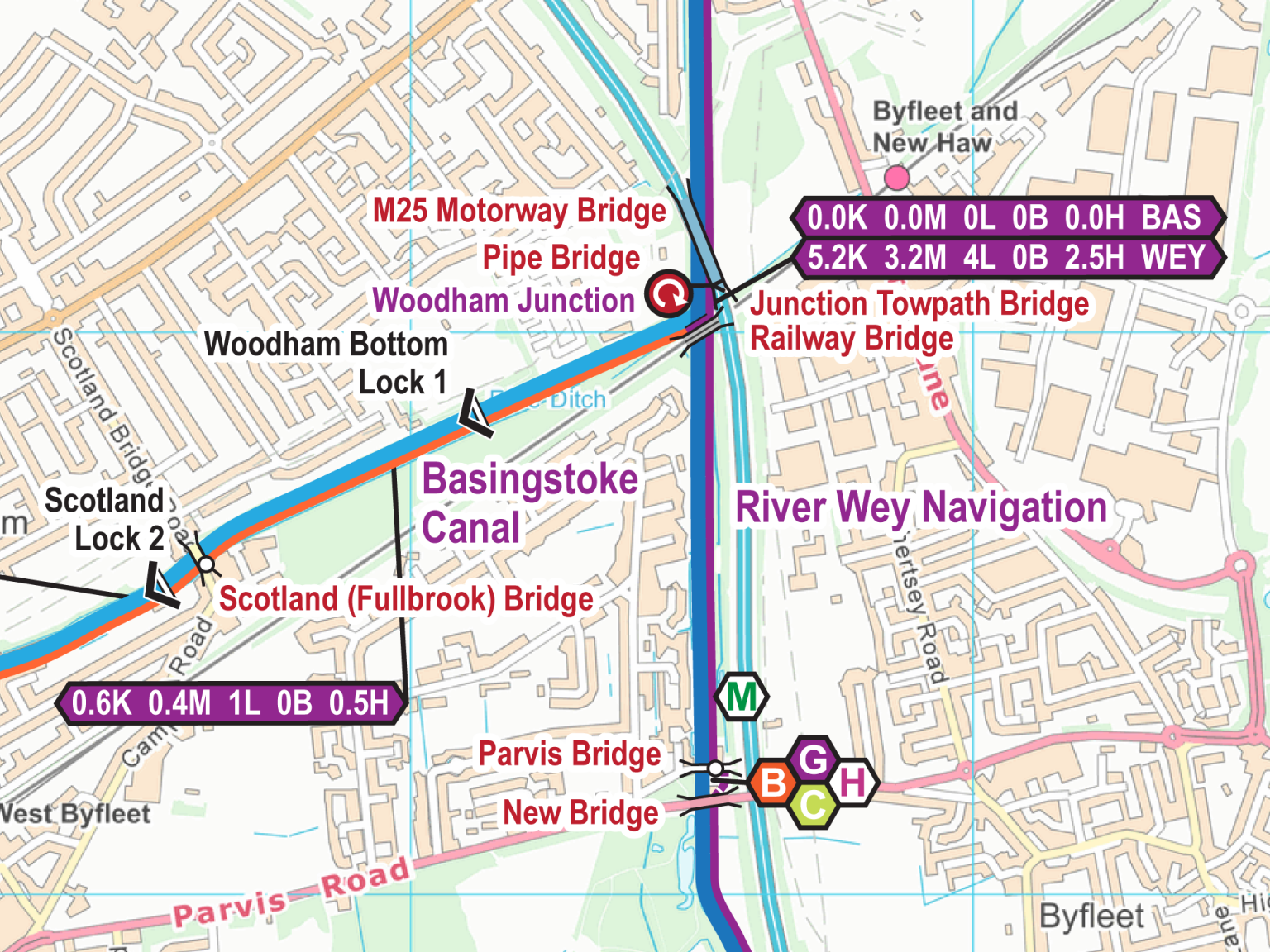 River Wey and Basingstoke Canal Maps – Waterway Routes