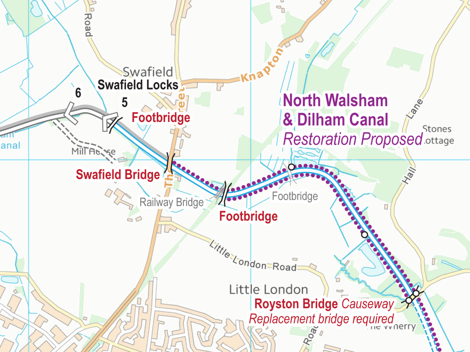 North Walsham & Dilham Canal (Restoration) Maps – FREE – Waterway Routes