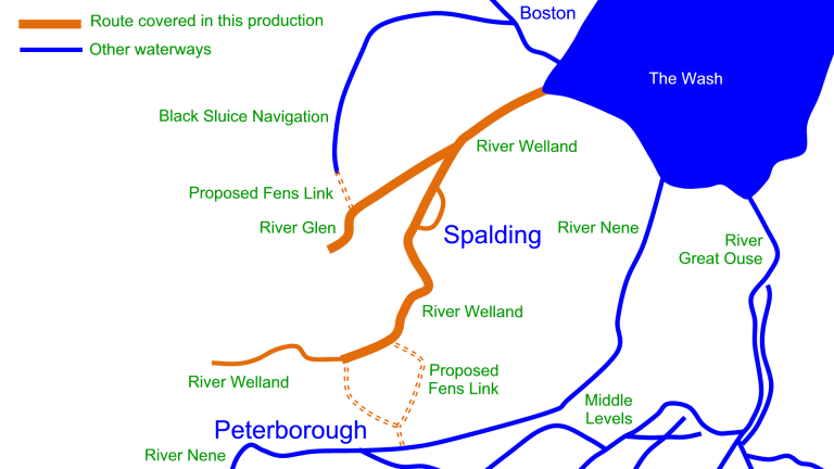 Rivers Glen, Welland and Fens Link Maps - Waterway Routes