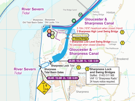 River Severn and Gloucester & Sharpness Canal Map for Download ...