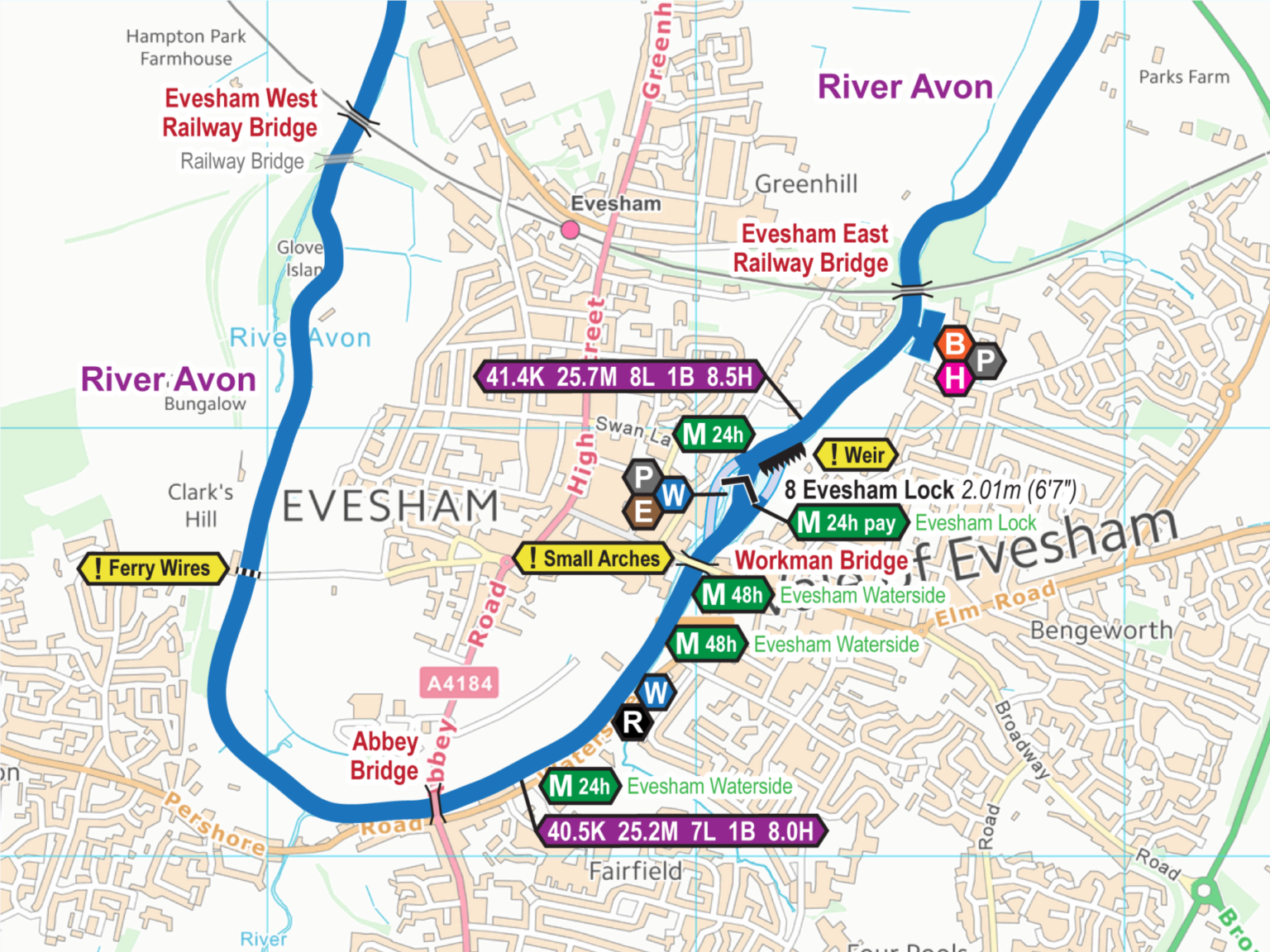 River Avon (Stratford) Map for Download - Waterway Routes