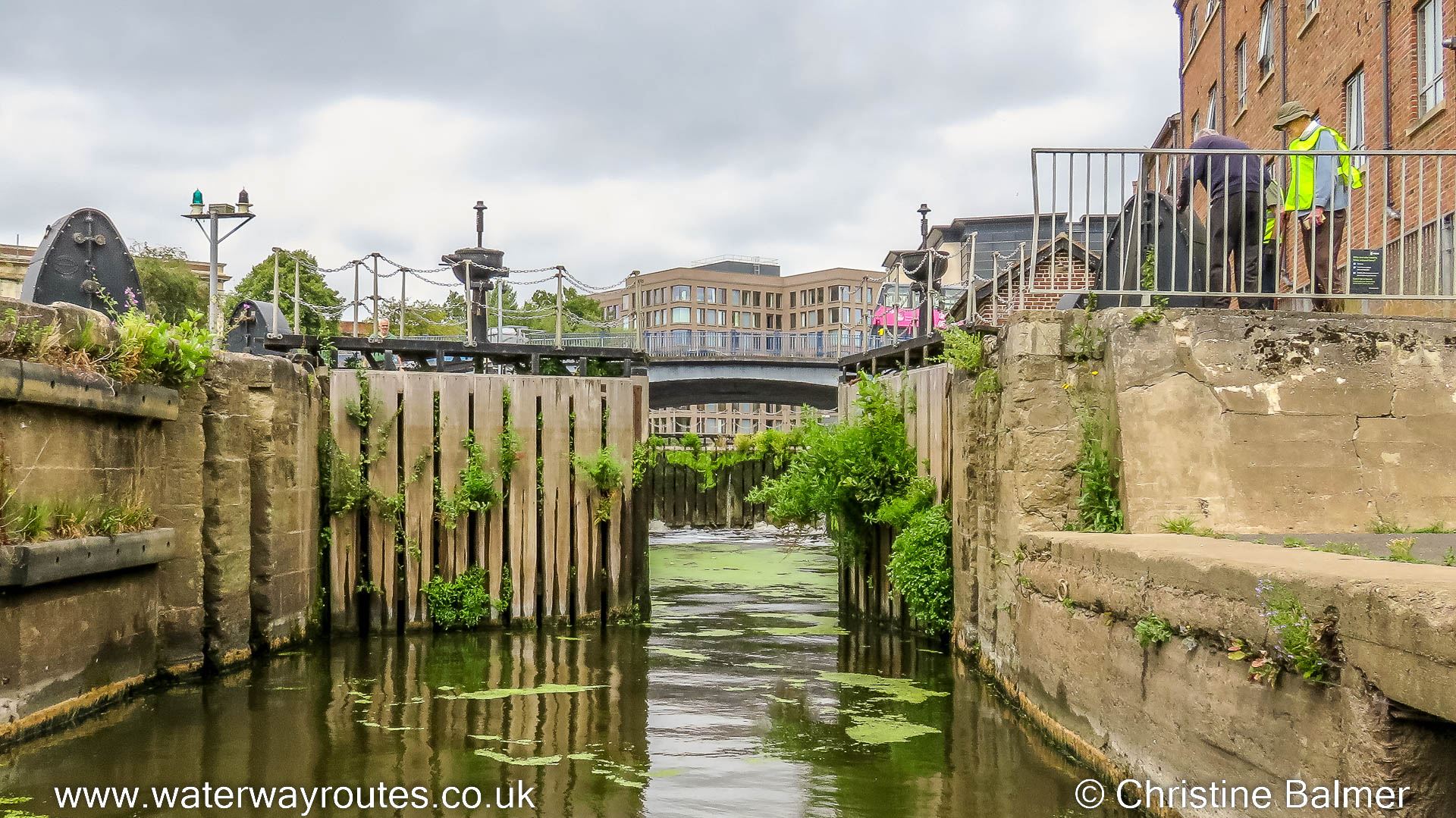 Opening the bottom gates on Castle Mills Lock - Waterway Routes